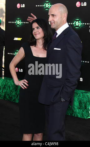 Mark Strong, wife at the Green Lantern Premiere at the Chinese Theatre ...