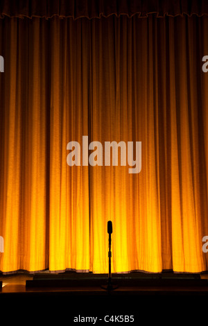 Yellow Stage Curtain for background Stock Photo - Alamy