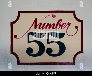 number 55 sign, house number fifty five symbol Stock Photo - Alamy