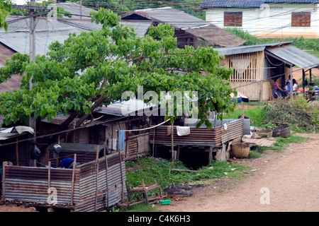 Rundown buildings in a poor neighborhood of Belize City, Belize Stock ...