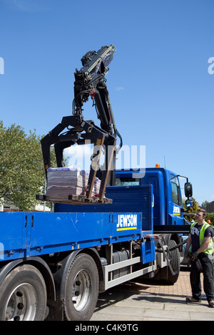 Jewson builder's merchant truck, lorry, vehicle. Carrying timber ...