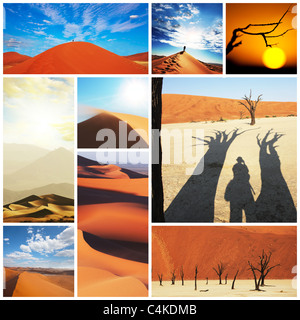 Namibia desert collage Stock Photo - Alamy