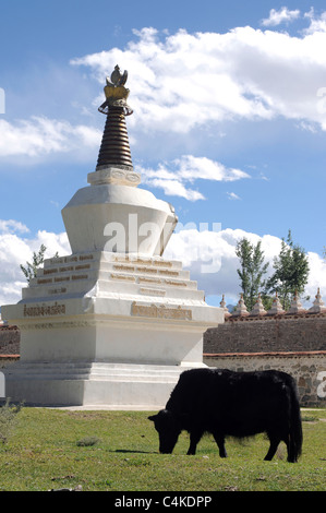 Landscape of a typical historic Buddhist stupa against blue sky in ...