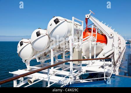 Life rafts in a rack on a passenger ferry France Europe Stock Photo - Alamy