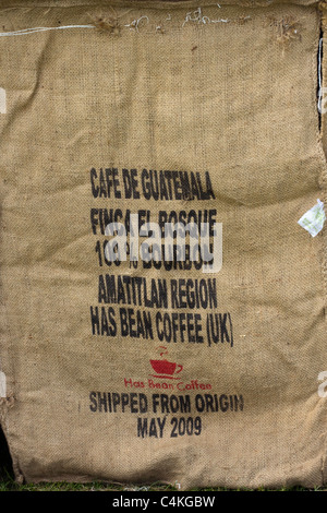 Printed Hessian Coffee Sacks used for packaging green coffee beans ...