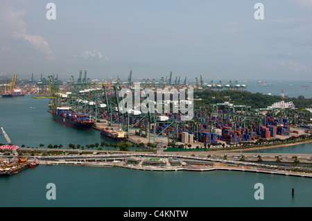Port of Singapore Authority PSA container cranes stacking the thousands ...