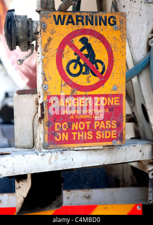 Warning Do Not Undertake Vehicle sign on the back of an HGV lorry truck ...