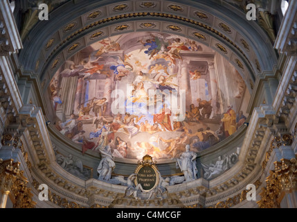 Andrea Pozzo ceiling painting. The Church of St. Ignatius of Loyola at ...