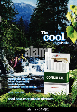 Advert for Consulate menthol cigarettes in magazine dated 10th November ...