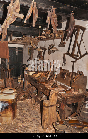 Inside of an old carpenter's workshop Stock Photo - Alamy