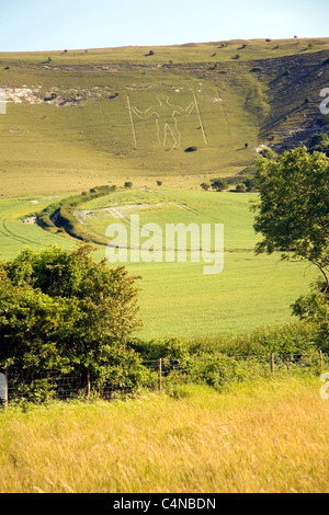 Prehistoric image in chalk hillside, The Long Man of Wilmington, East ...