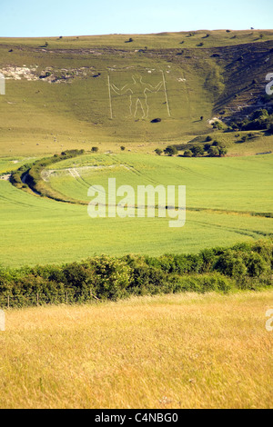 Prehistoric image in chalk hillside, The Long Man of Wilmington, East ...