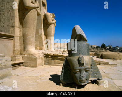 The Ramesseum, head of Colossus of Ramses II, Thebes , Archaeological ...