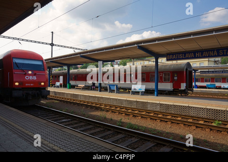 Bratislava, Slovakia. Main Railway Station (Hlavna stanica). Train at ...