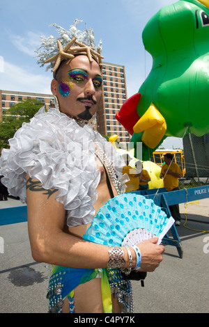 Merman with strange eyes at the 2011 Mermaid Parade at Coney Island in ...