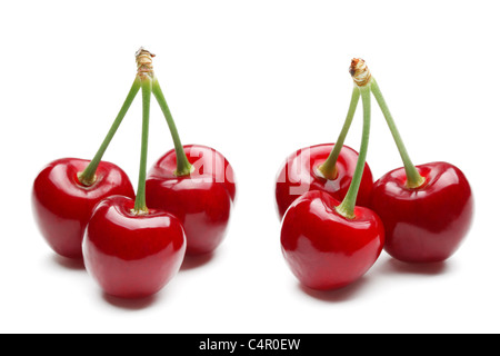 ripe cherry isolated on white background Stock Photo - Alamy