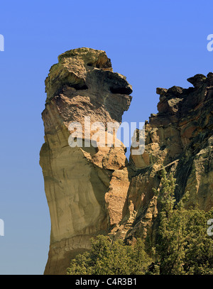Monkey Face Rock formation at Smith Rock State Park in Central Oregon ...
