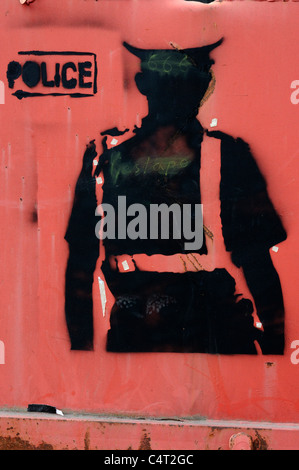Hooded police, Stencil Graffiti Art Stock Photo: 10170218 - Alamy