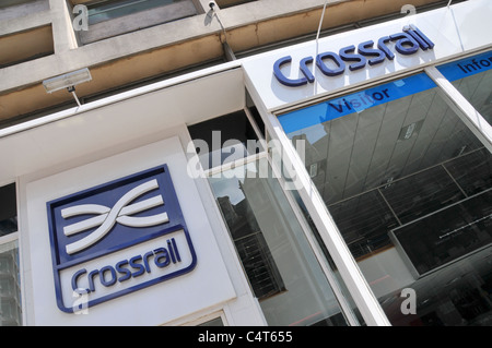 Crossrail logo visitor centre Charing Cross Road Stock Photo - Alamy