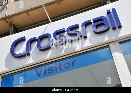 Crossrail logo visitor centre Charing Cross Road Stock Photo - Alamy