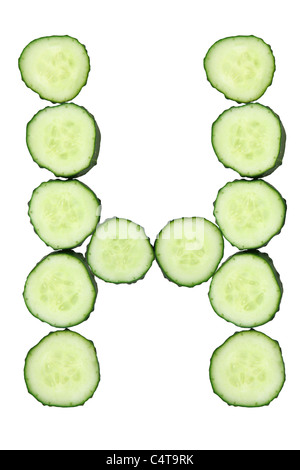 Vegetable Alphabet of chopped cucumber - letter E Stock Photo - Alamy