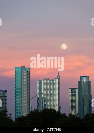 Moon over Austin Stock Photo - Alamy