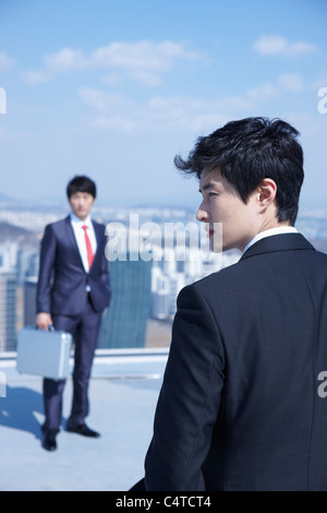 business rivals directly facing each other Stock Photo - Alamy