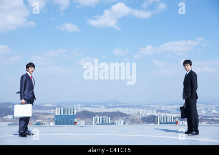 business rivals directly facing each other Stock Photo - Alamy