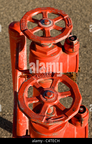 Dual head 65mm fire hydrants Stock Photo - Alamy