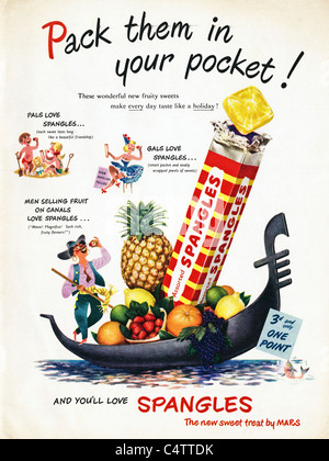 1950s UK Spangles Magazine Advert Stock Photo - Alamy
