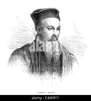 Clement Marot, 1496 - 1544, a French poet, Historische Druck aus dem 19 ...