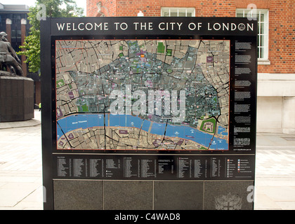 England, London, Street Map of the City of London showing Bank of Stock ...