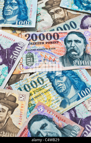 Detailansicht verschiedener ungarischer Forint Banknoten | Detail photo ...