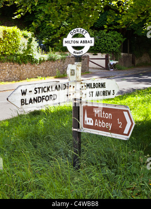 Fingerpost signpost, village signs. Traditional old sign with ...