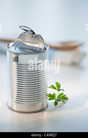close up of a food can on white background Stock Photo - Alamy