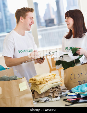 Collecting Clothes For A Clothing Drive Stock Photo - Alamy