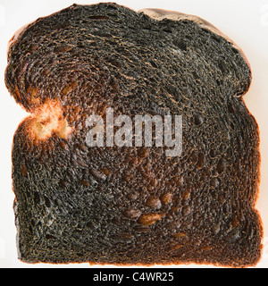 Close-up of a slice of burnt toast on a plate Stock Photo - Alamy