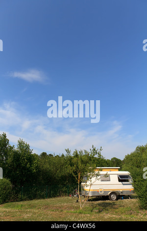small pop-top caravan Stock Photo - Alamy