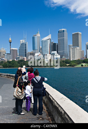 Tourists at Mrs Macquarie's Point with the Sydney Harbour Bridge and ...