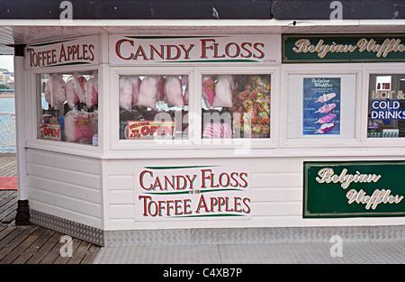 Candy Floss shop, Brighton Pier, Brighton, East Sussex, England Stock ...