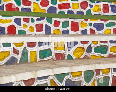 Colored Steps with Stone Cladding Stock Photo - Alamy