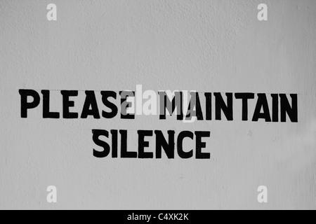 please maintain silence board Stock Photo - Alamy