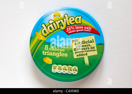 Box of Kraft Dairylea cheese triangles with lid off showing contents ...
