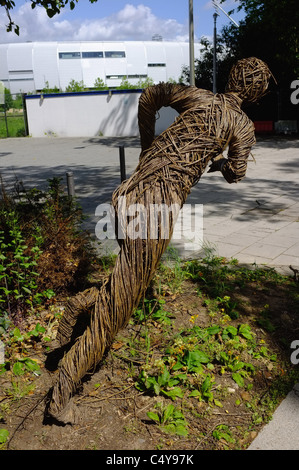 straw man and sculpture cannon hill park birmingham Stock Photo - Alamy