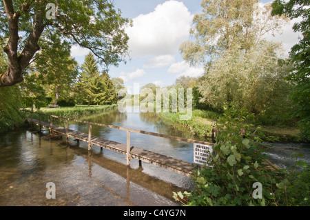 wooden bridge River Test Houghton at Sheepbridge near Stockbridge ...