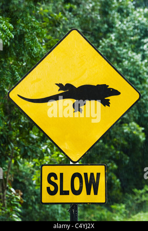 Monitor Lizard warning sign Stock Photo - Alamy