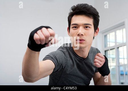 Asian chinese man in fighting stance Stock Photo - Alamy