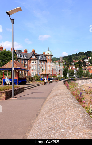 The old seafront gardens and Hotels at Minehead Somerset Stock Photo ...