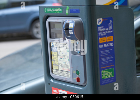 An electronic street meter is pictured in Winnipeg Sunday May 22, 2011 ...