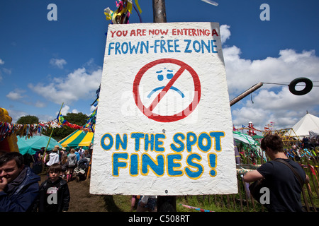 Funny sign in the Kids field at the Glastonbury Festival 2011 Stock ...